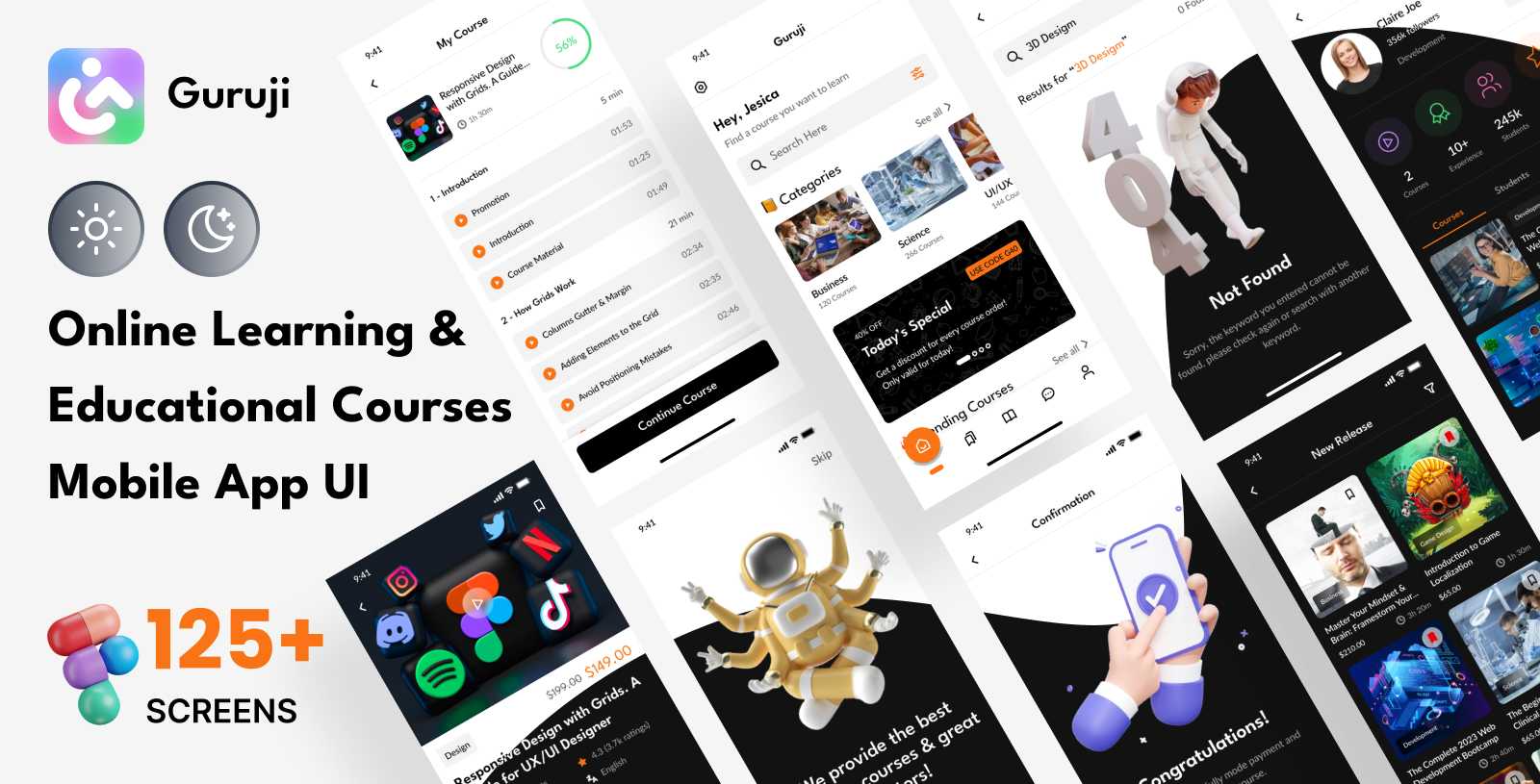 Guruji - Online Learning and Education App Figma UI Kit Template by The_Krishna